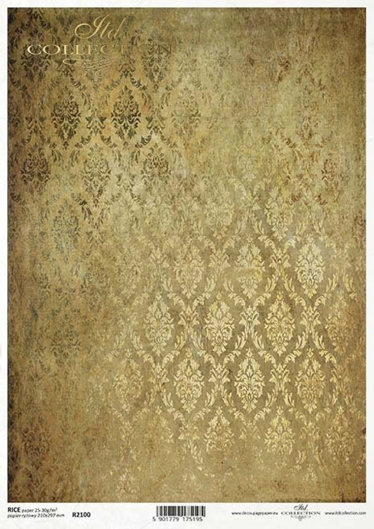 ITD COLLECTION Gold Brocade RICE PAPER A4 (8.3 X 11.7 INCHES) – Walls ...
